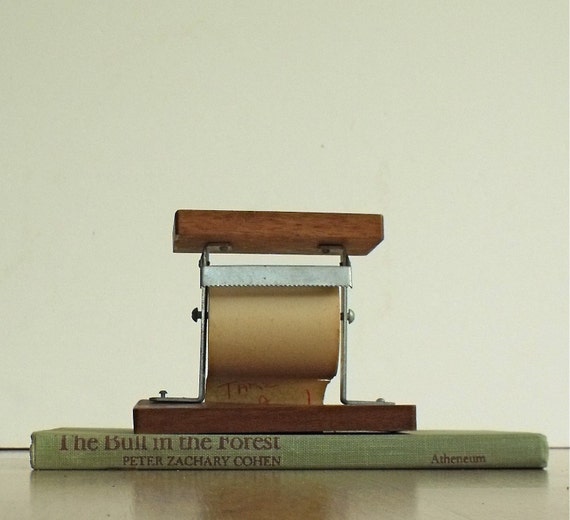 Vintage Wood Note Paper Holder and Paper