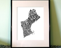 Unique new england poster related items | Etsy