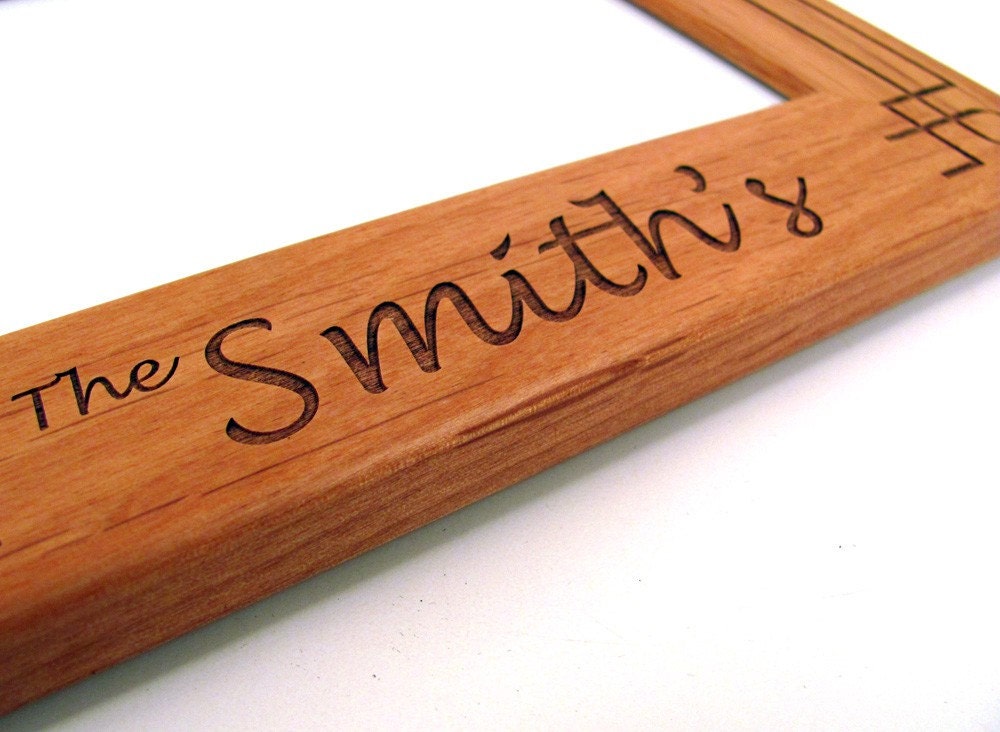 Custom Laser Engraved Wood Picture Frame 5x7 by memoriesforlifesb