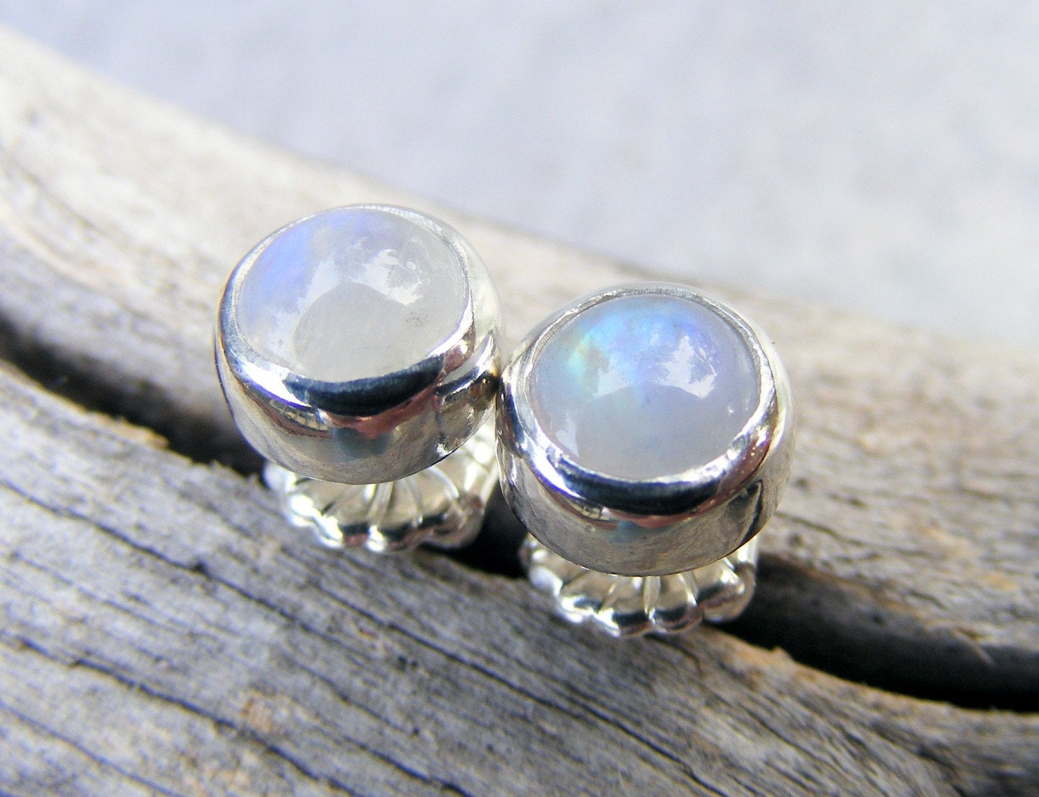 Moonstone Stud Earrings Rainbow Moonstone Earrings Post