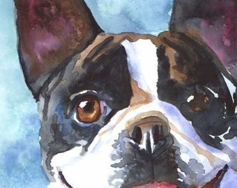 Bulldog Art print of Original Acrylic Painting by dogartstudio