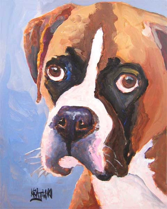 Boxer Dog Art Print of Original Acrylic Painting 8x10