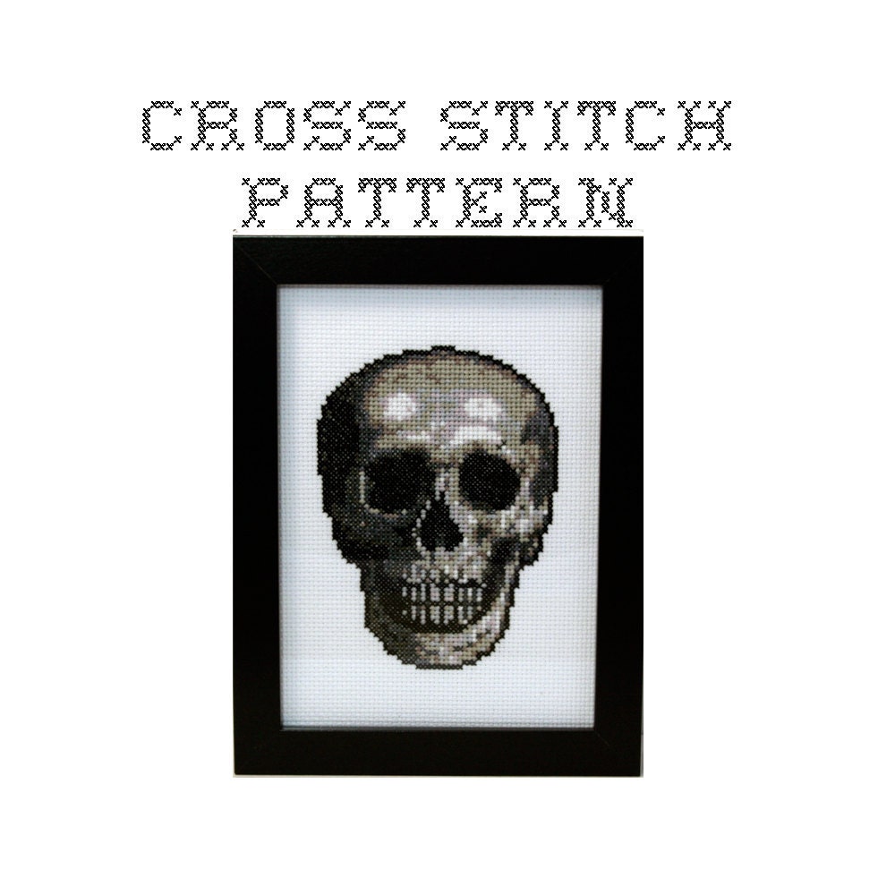 DIY Skull .pdf Original Cross Stitch Pattern Instant