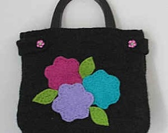 Retro Hand Knit Felt Bag Pattern PDF