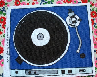 Record player patch | Etsy