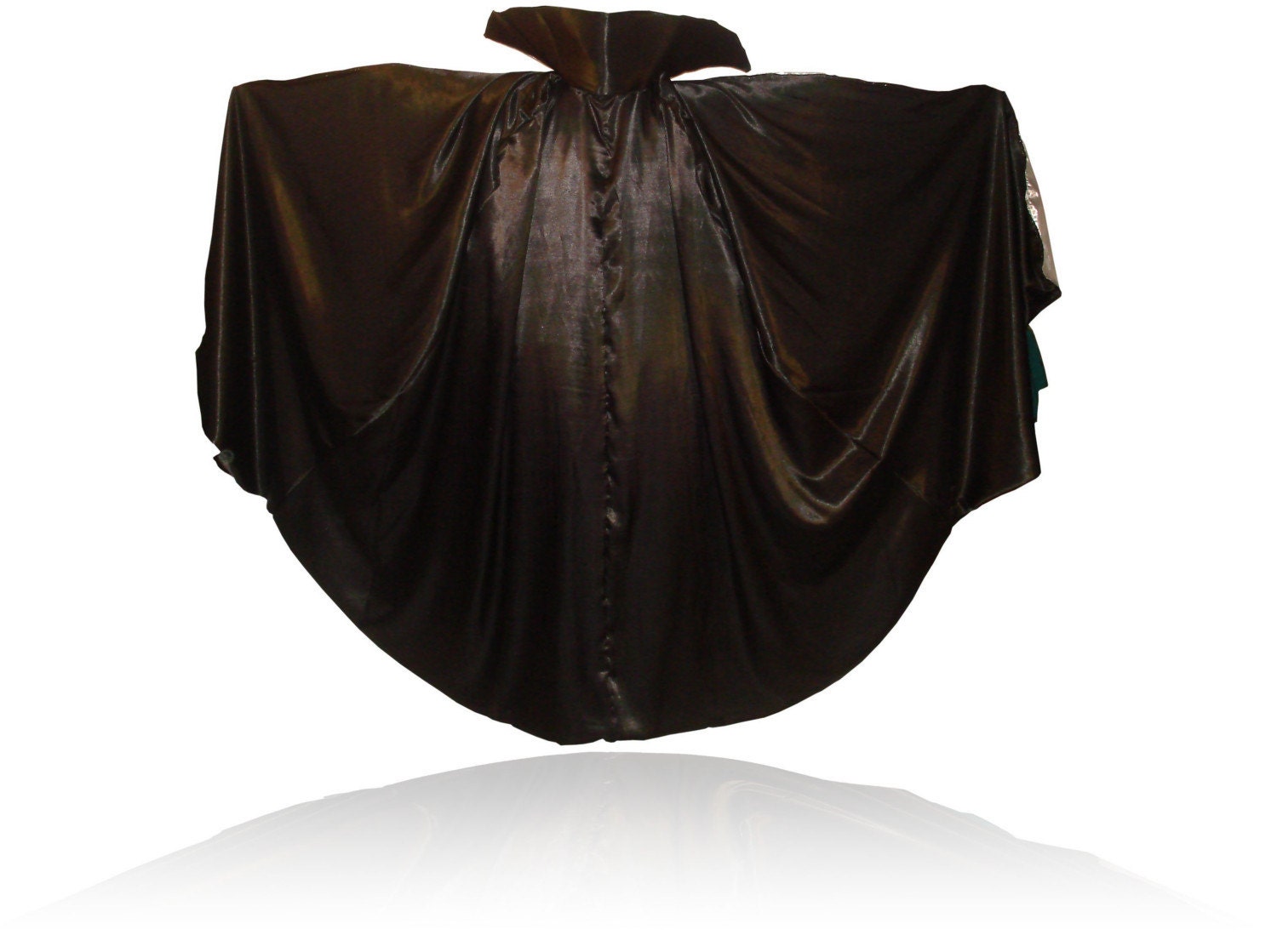 Satin Full Circle Vampire Cape with Stand-up Collar