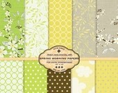 Items similar to Beautiful Digital Paper Spring Morning Digital Paper ...