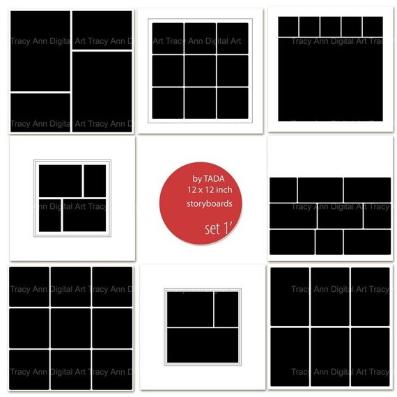 Items similar to ON SALE Storyboard Photography Templates - 12 x 12 ...
