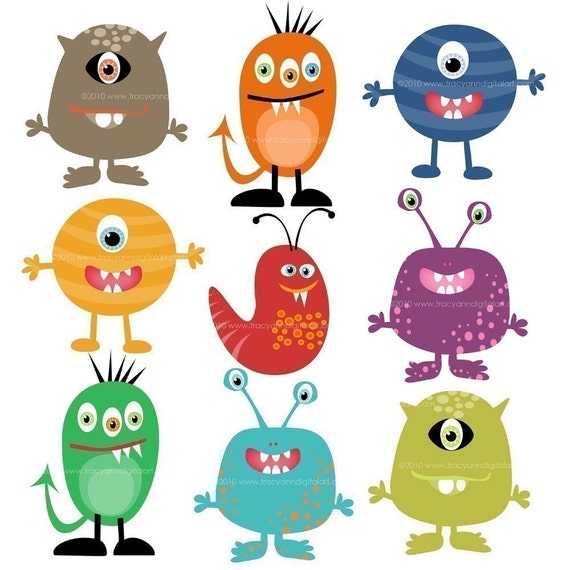 Items similar to Monster mash Clip Art - Set of 10 on Etsy