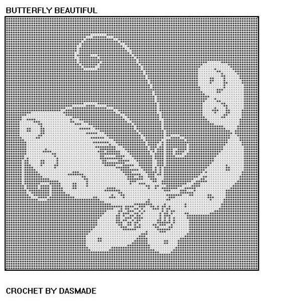 Items similar to BUTTERFLY FILET CROCHET DOILY AFGHAN PATTERN EMAIL ...