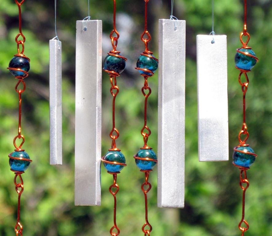 Windchime / Wind Chime with Recycled Aluminum and Copper Wire