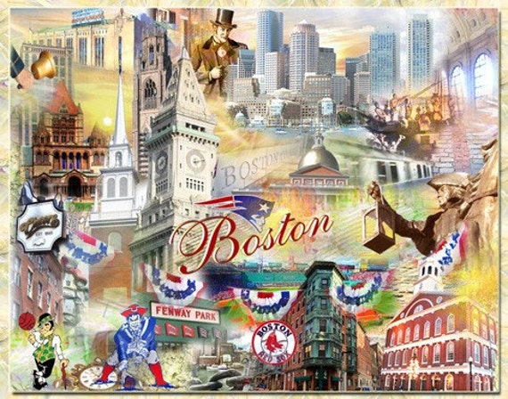 Boston an Artistic Collage