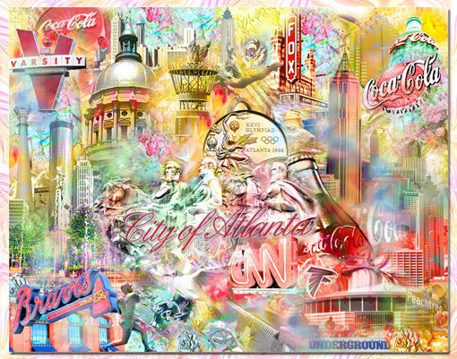 City of Atlanta an Artistic Collage