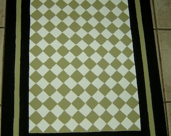 FLOORCLOTH Hand Painted Canvas Rug 3'x56''