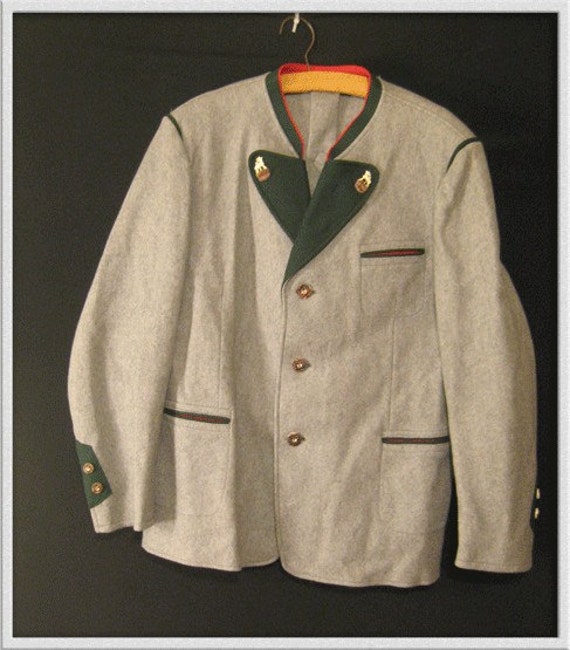 Mens Vintage 60s German Bavarian trachten Jacket Free USA