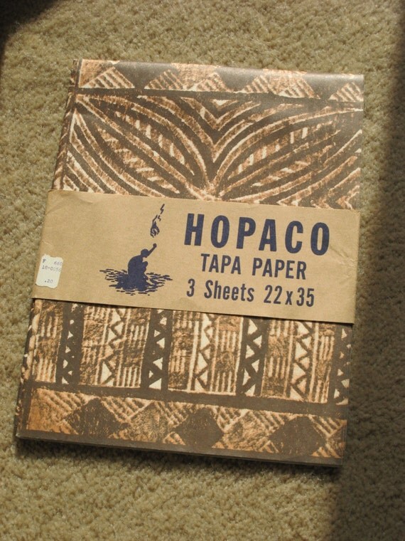 RESERVED VINTAGE HAWAIIAN HOPACO TAPA WRAPPING PAPER EPHEMERA