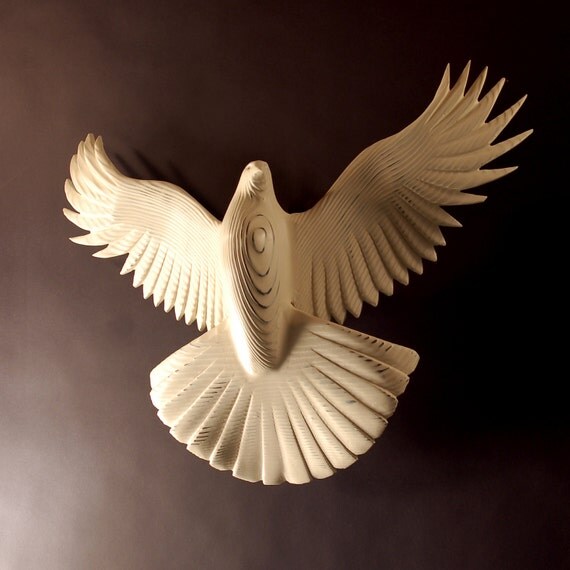 Dove Wall art woodcarving by Jason Tennant by jasontennant on Etsy