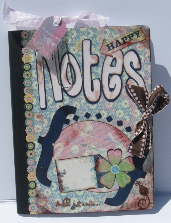 Altered Embellished Decorated Composition Notebook Journal And