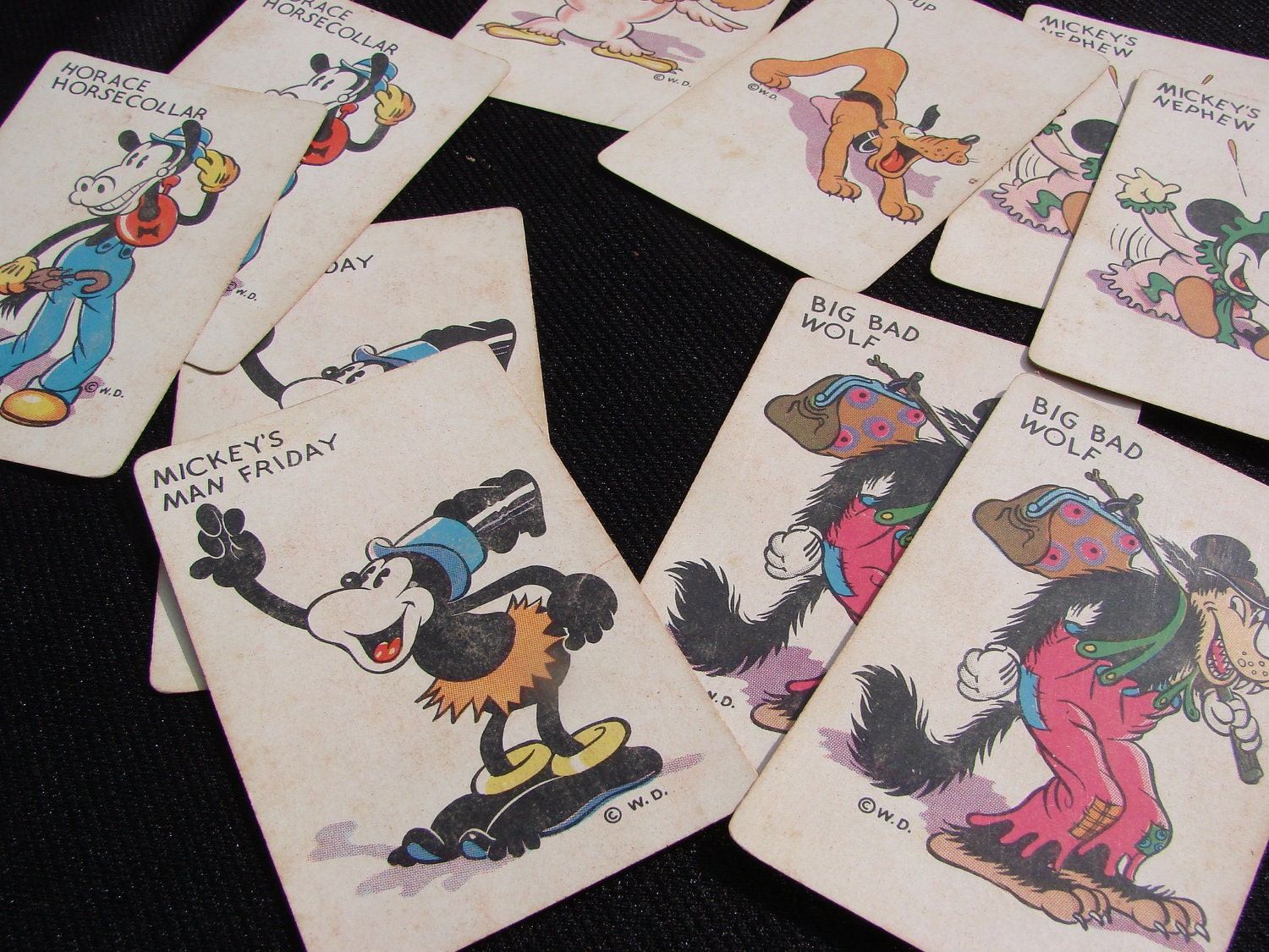 10 VIntage Walt Disney Old Maid Cards Mickey Mouse Disney