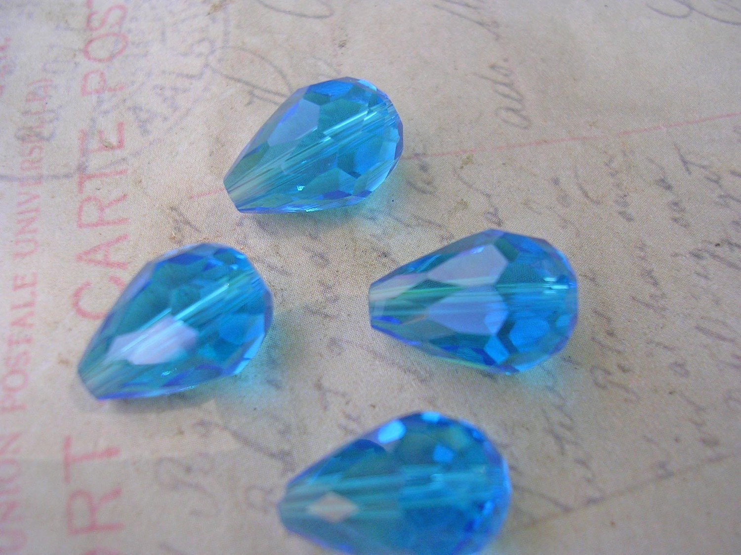 Set of 4 Fab Blue Austrian Crystal Drops from Foohy on Etsy Studio