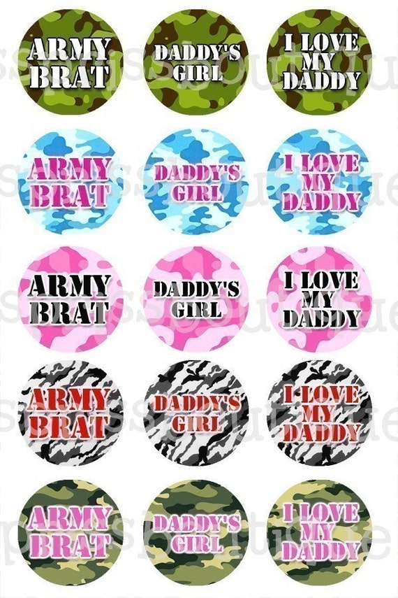 Items similar to ARMY BRAT - Adorable Colorful Camo Sayings - Instant ...