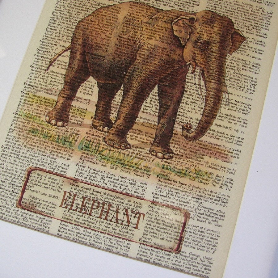 Vintage DICTIONARY Art Print Butterfly Illustration 8x10