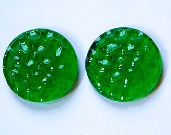 Vintage Milky White Glass Bumpy Top Cabochons 25mm cab389E