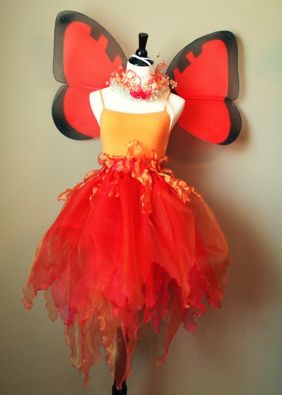 Items similar to Fire Faerie - Adult Fairy costume adult size S - M - L ...