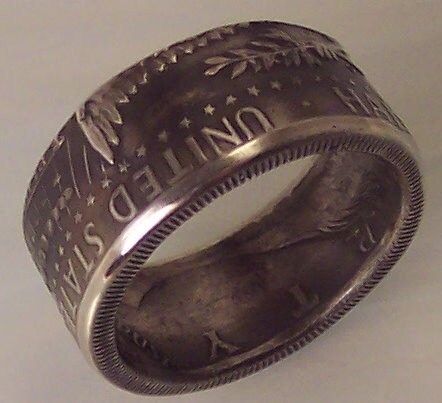 Silver coin ring Kennedy Patriot Ring very by LibertyCoinJewelry