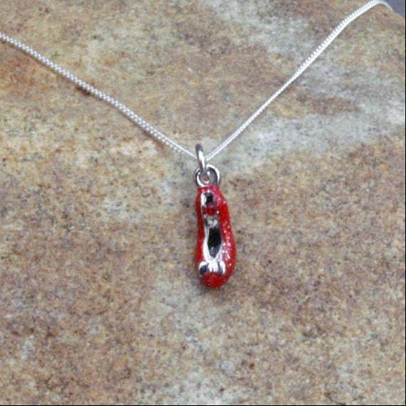 Items similar to Ruby Red Slipper Charm Necklace on Etsy