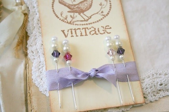 Decorative Stick Pins Trinket Scrapbook Pins Lavender