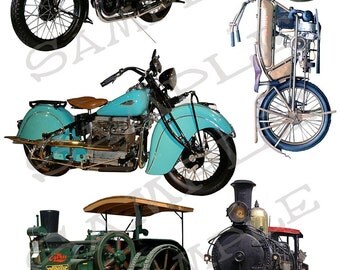 Motorcycle collage | Etsy