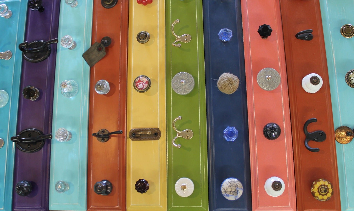 Vibrant Colored Hook Rack pick one