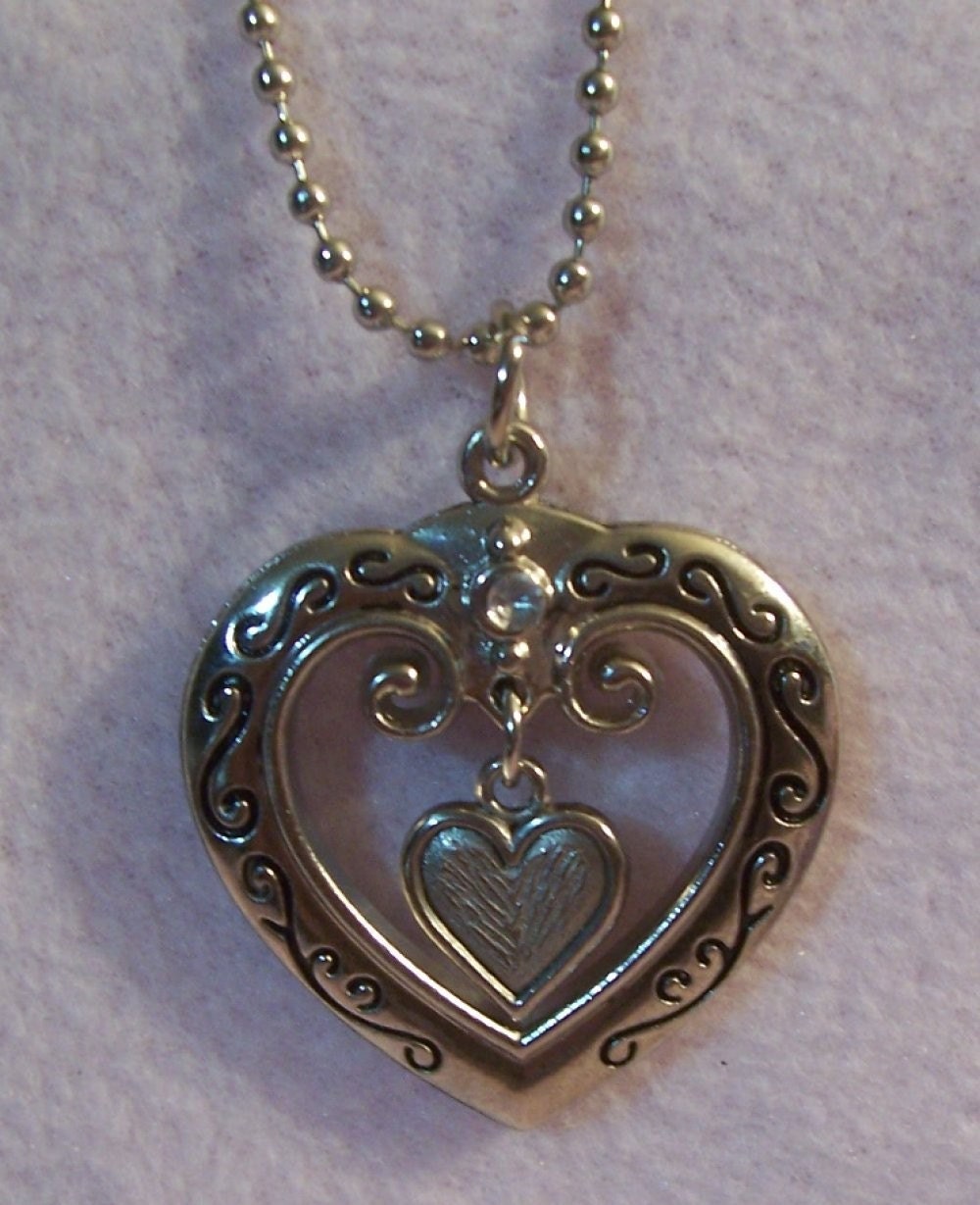 Heart necklace 22 inch chain by DianasPaintedDezigns on Etsy