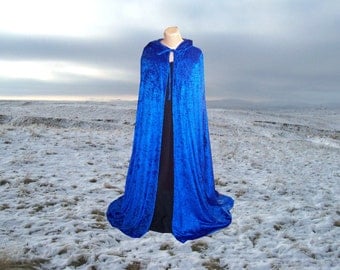 Blue Ocean Hooded Cloak Cape Renaissance by ColorTheWorldArt