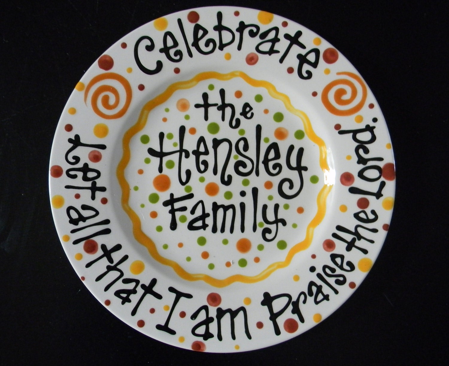 10 Ceramic Personalized Family Celebration Plate with