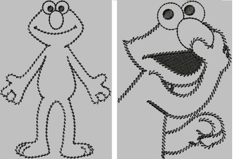 Elmo Outline Embroidery Design Collection by DrusDesigns on Etsy