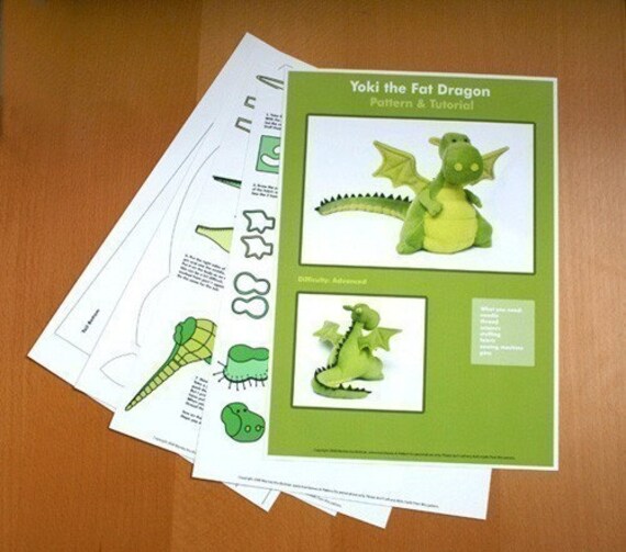 Yoki The Fat Dragon Sewing Pattern PDF by DIYFluffies on Etsy