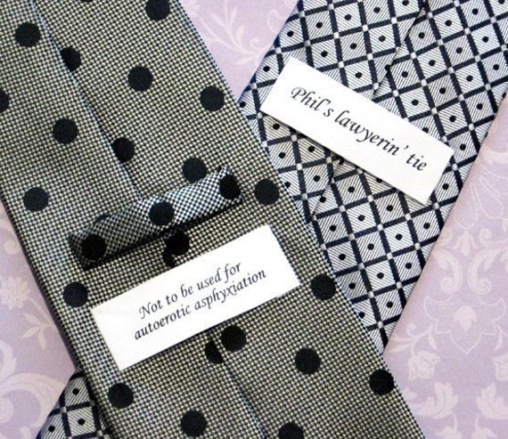 Personalized Custom Label for Neckties and Scarves