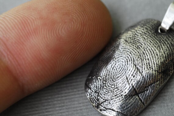 Fingerprint Necklace Jewelry with Thumbprint in by rockmyworldinc