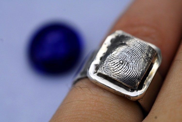 Custom Fingerprint Ring Jewelry Thumbprint by rockmyworldinc