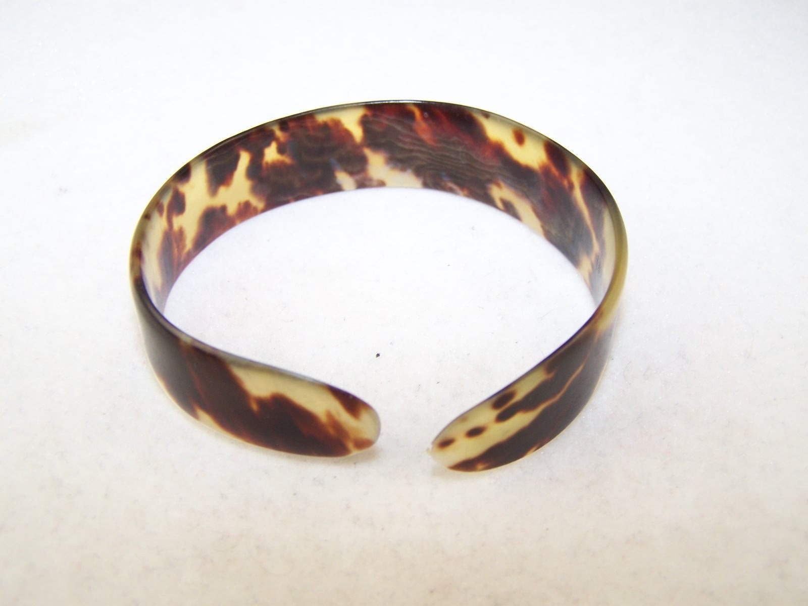 Vintage Old Real Tortoise Shell Cuff Bangle Bracelet