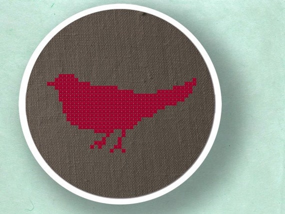 Bird Silhouette. Cross Stitch Pattern