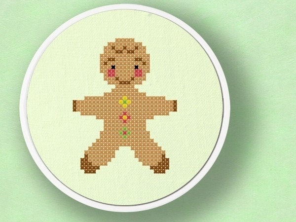Items similar to Gingerbread Character. Cross Stitch PDF Pattern on Etsy