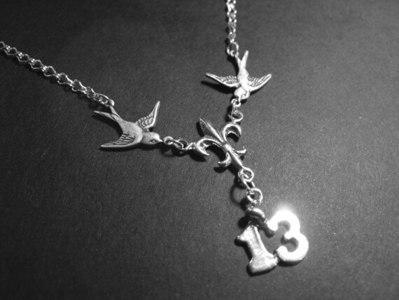 NUMBER 13 Lucky Sterling Necklace