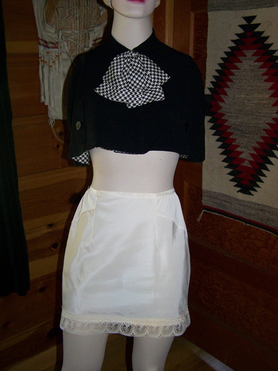 Vintage Mini Half Slip Cream Color Two inch by OhVintageThreads