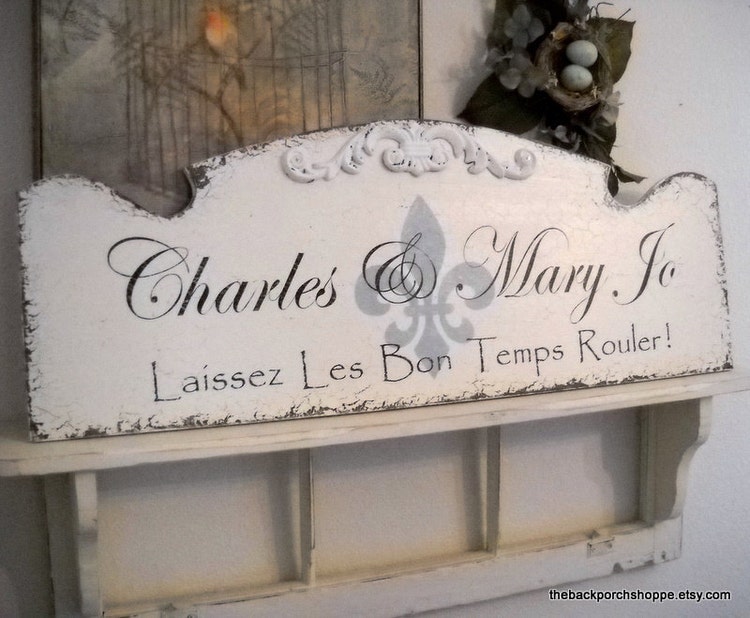 CUSTOM WEDDING SIGN with your Names / Fleur by thebackporchshoppe