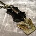 steampunk jewelry escutcheon skeleton key wing necklace