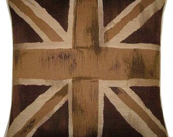 Union Jack Pink Design No 1 Tapestry Cushion by designercushions