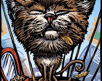A Clowder of Cats 11 x14 cat art print by ChetArt on Etsy